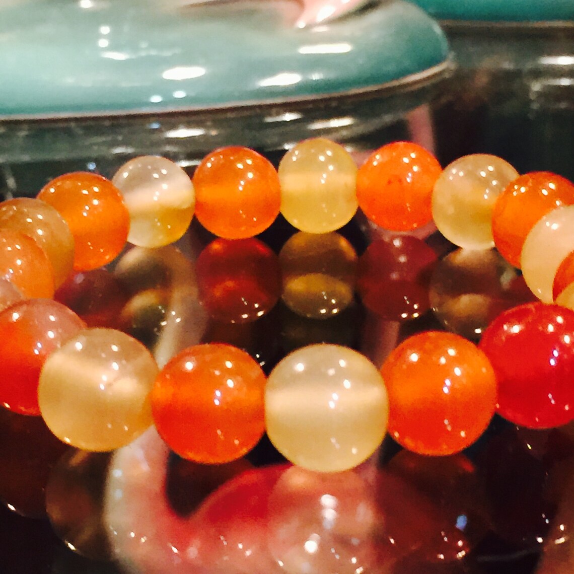 Gemstone Beaded Bracelet Featuring Assorted Agate Beads - Etsy