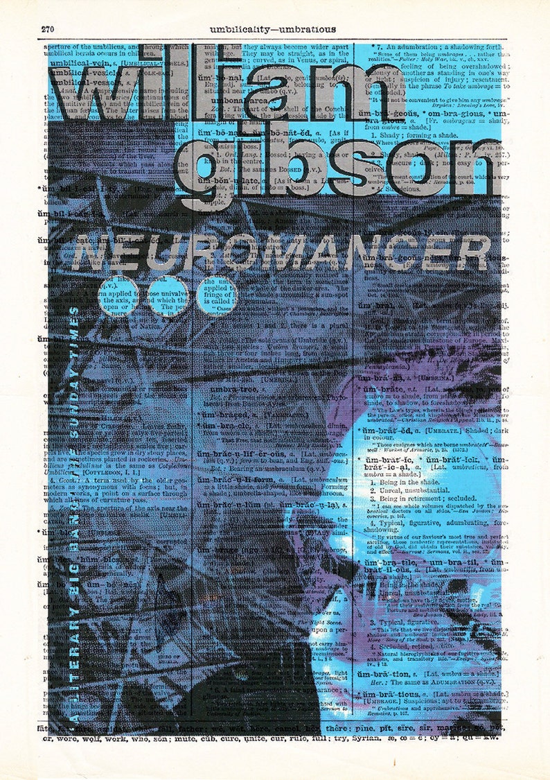 Neuromancer by William Gibson. Book Cover Art Print | Etsy