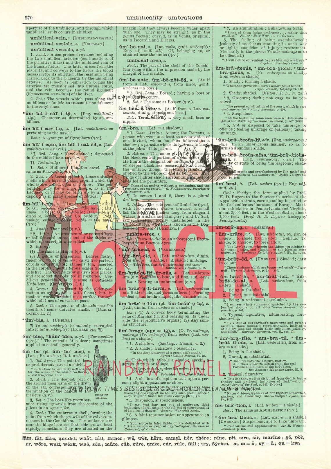 Fangirl by Rainbow Rowell. Book Cover Art Print | Etsy