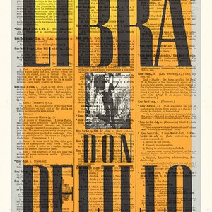 Libra by Don Delillo. Book Cover Art Print | Etsy