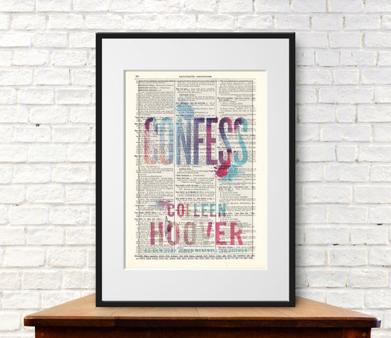 Confess by Colleen Hoover. Book Cover Art Print by BookCoverArt – Book ...