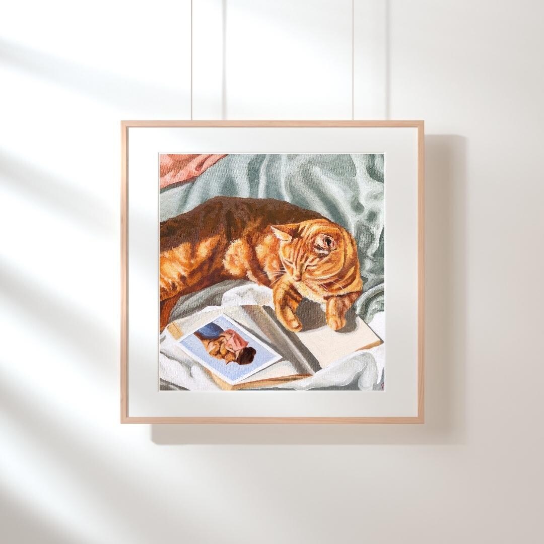 Nostalgic Cat Oil Painting Art Print - Etsy