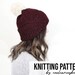 Knitting Hat Pattern Knit Double Brim Tuque Red Slouchy - Etsy