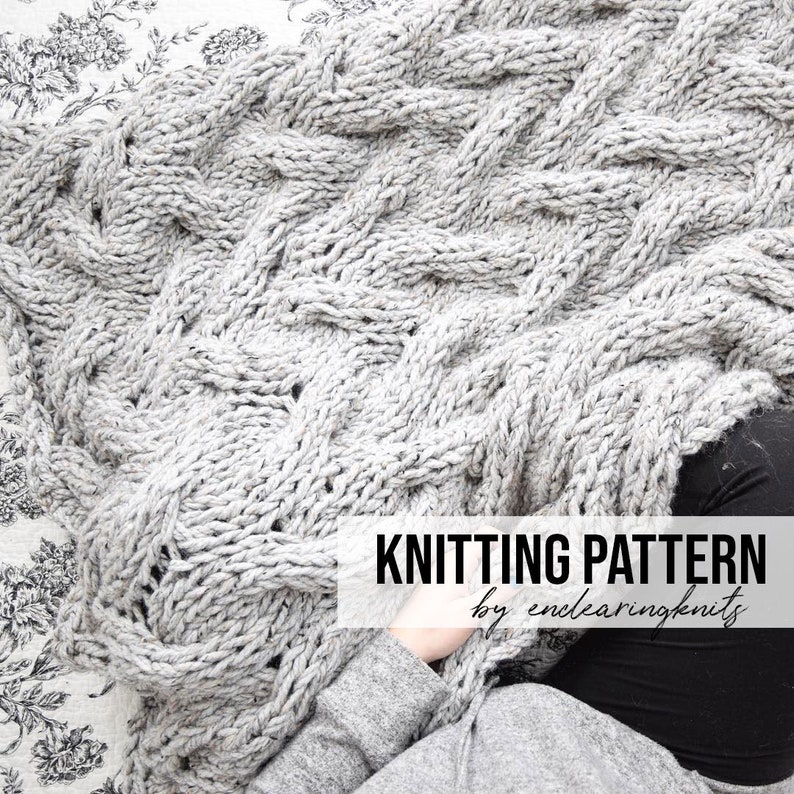 Chunky Blanket Cable Pattern Knitting Throw Pattern - Etsy