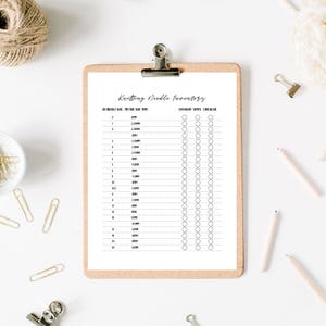 Printable Project Planner - 3 Pages - Knitting Needle + Yarn Inventory ...