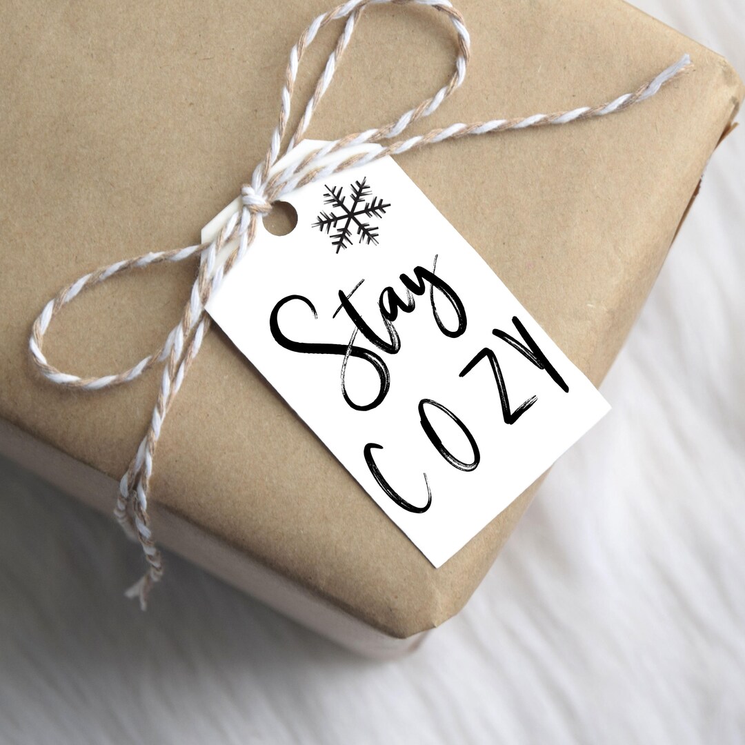 Printable Tags - Gift Tags - Stay Cozy - Gift Wrap Supplies - Holiday ...