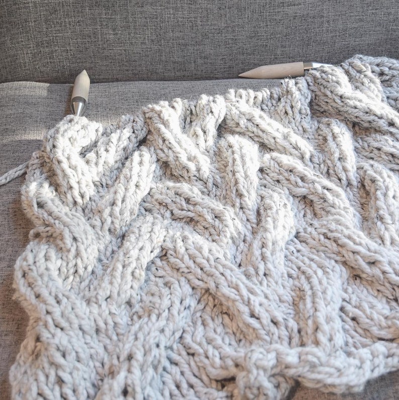 Chunky Blanket Cable Pattern Knitting Throw Pattern - Etsy