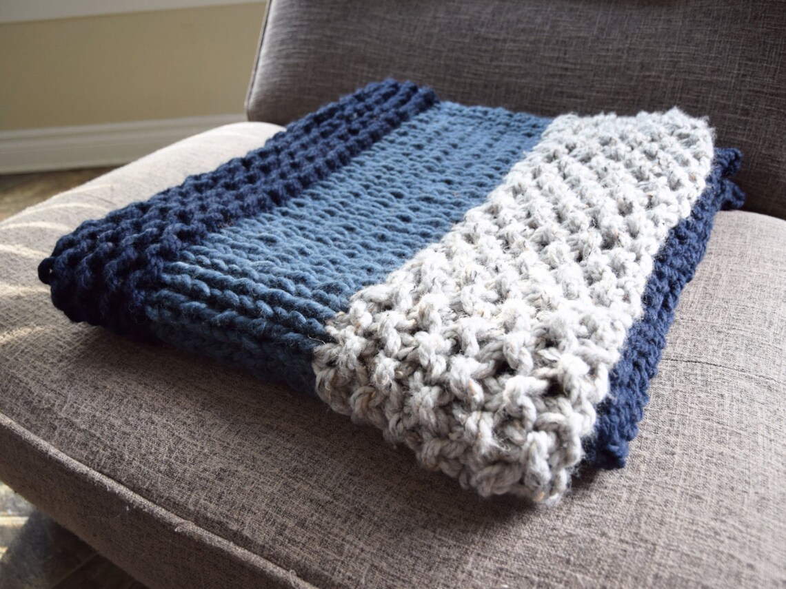 Chunky Blanket Pattern - Knitting Throw Pattern - Extreme Knitting ...
