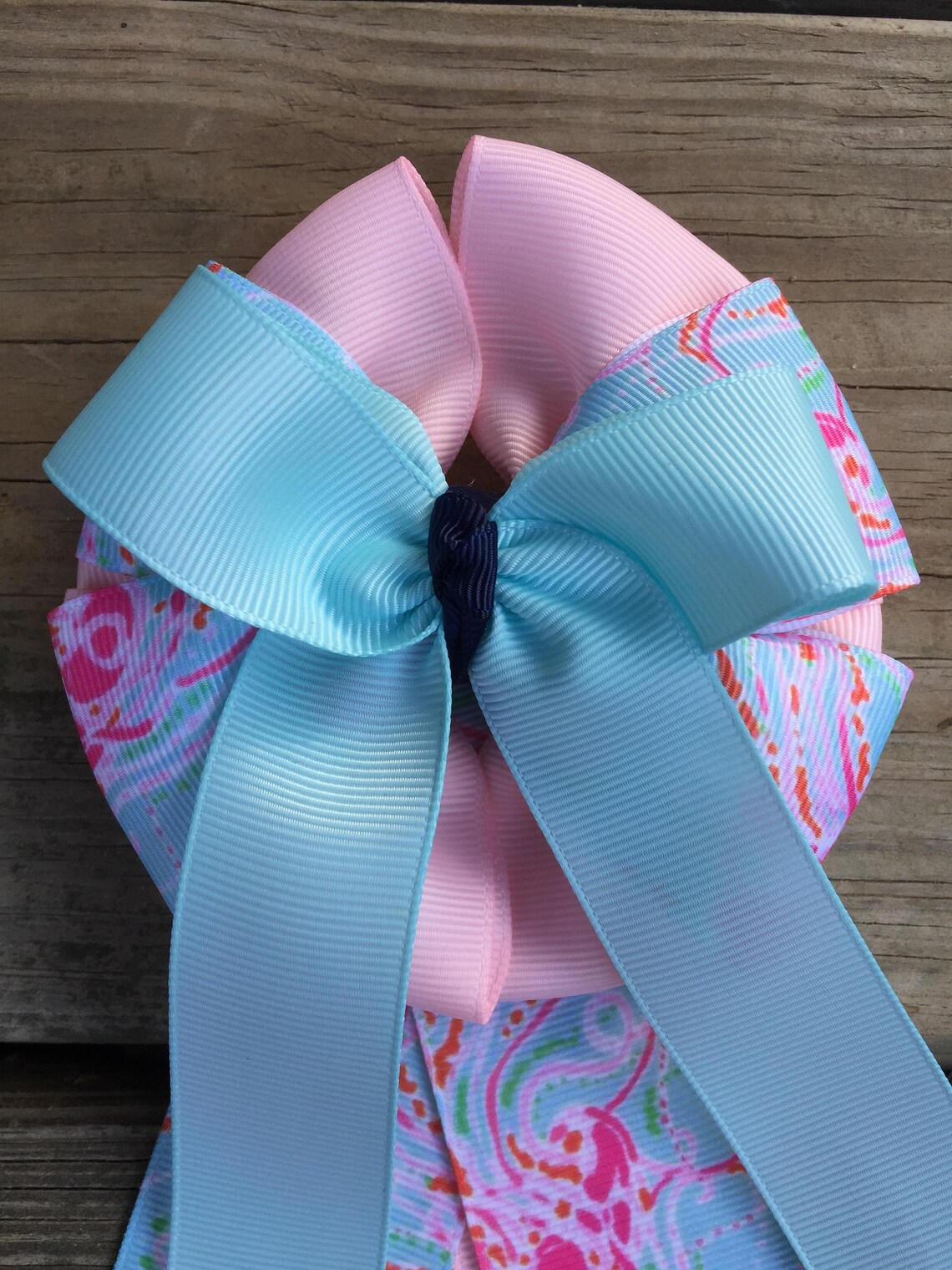 Pink & Blue Jellyfish Equestrian Hair Bow/show Bow Set - Etsy