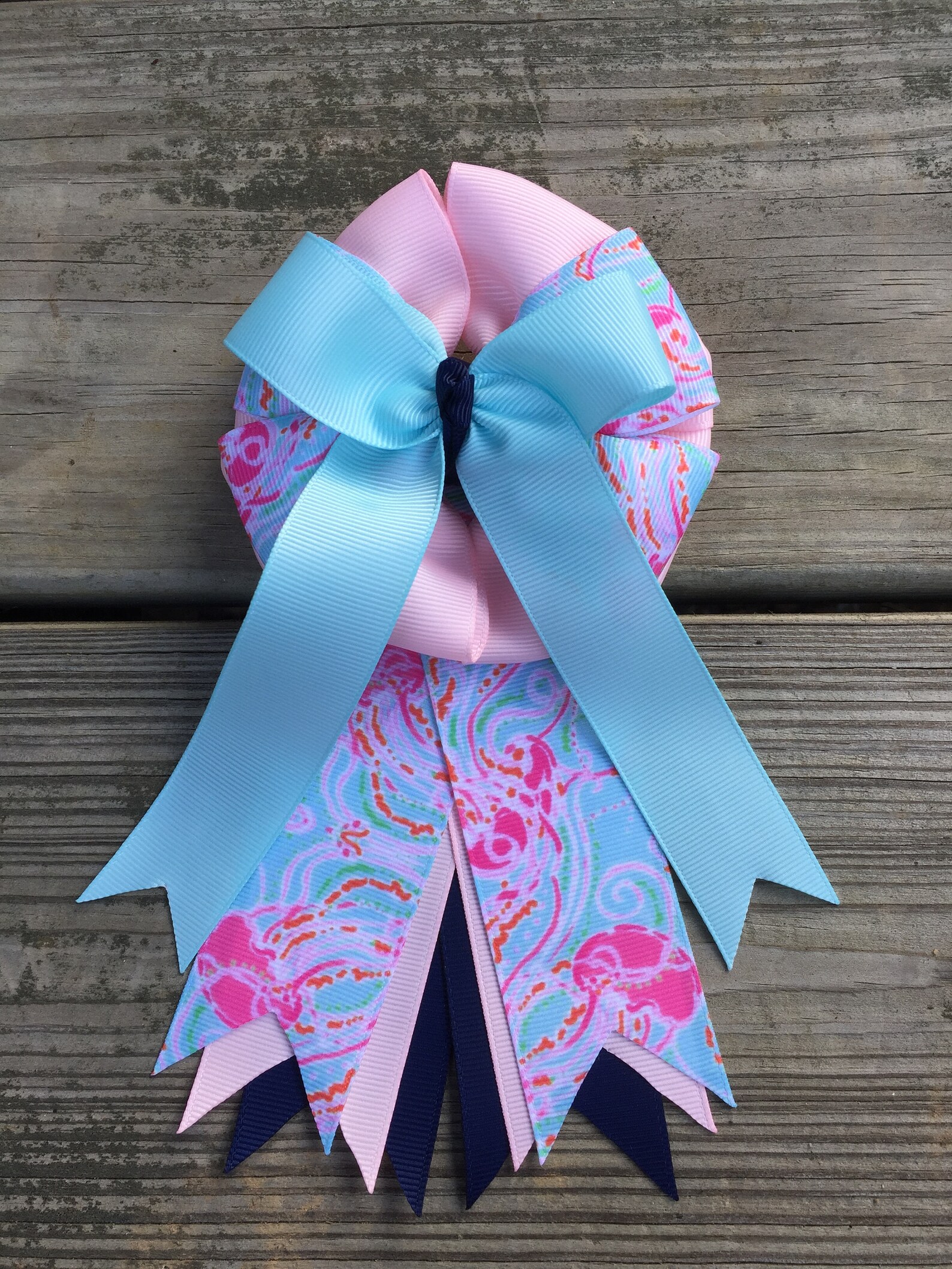 Pink & Blue Jellyfish Equestrian Hair Bow/show Bow Set - Etsy