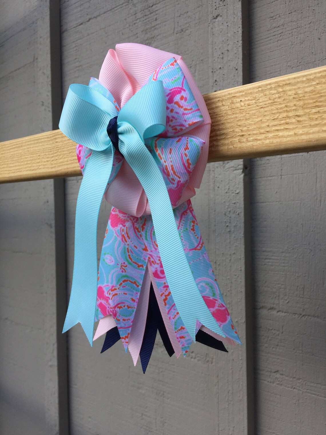 Pink & Blue Jellyfish Equestrian Hair Bow/show Bow Set - Etsy