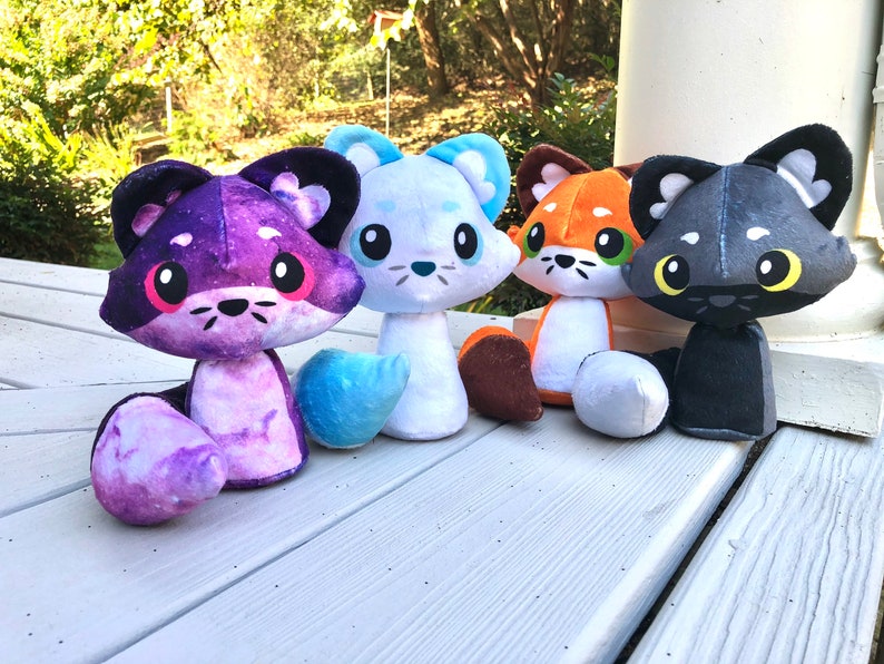 Fox Plush Stuffed Animal Plushie Minky 4 Styles Kawaii - Etsy