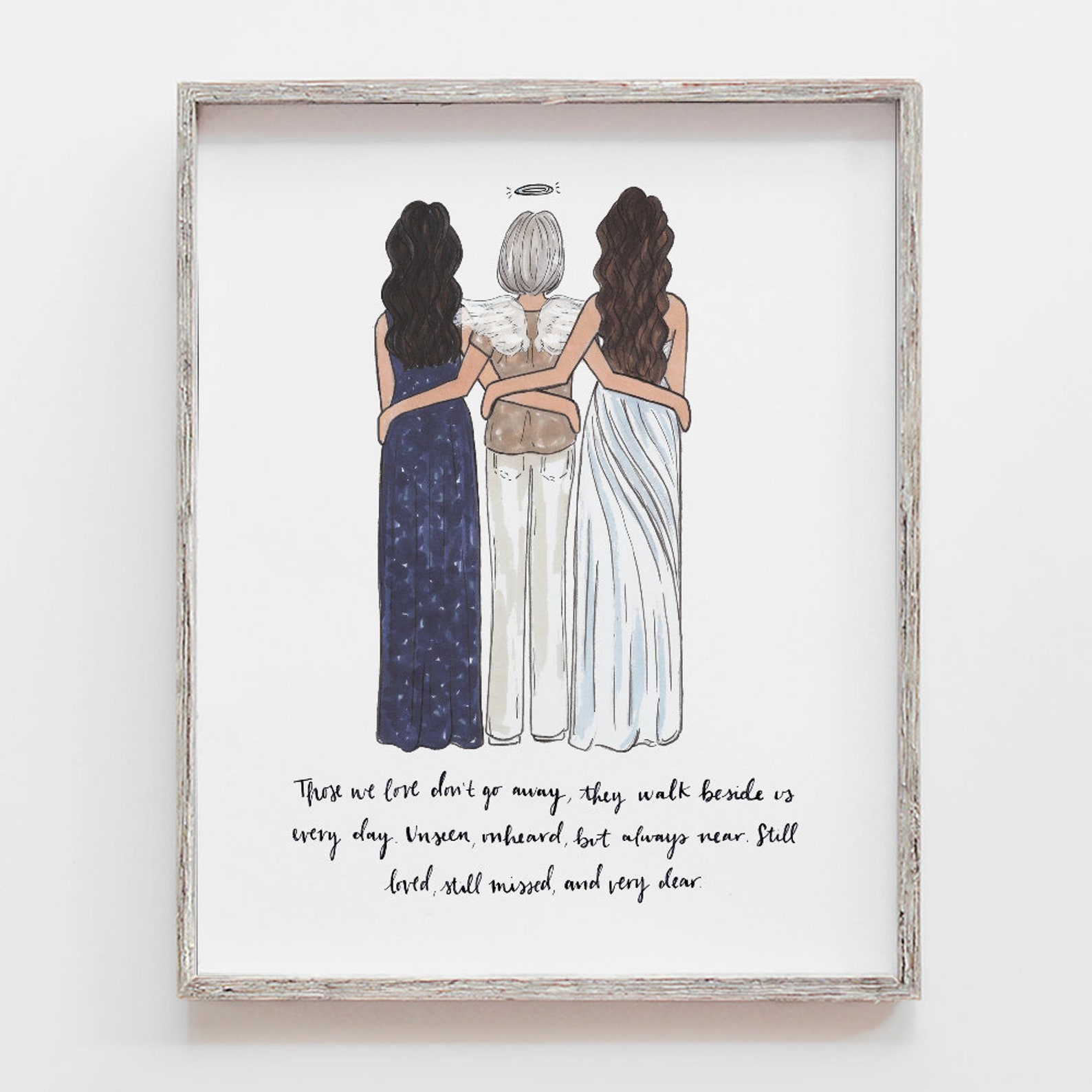 Custom Family Remembrance Drawing Print Family Illustration - Etsy