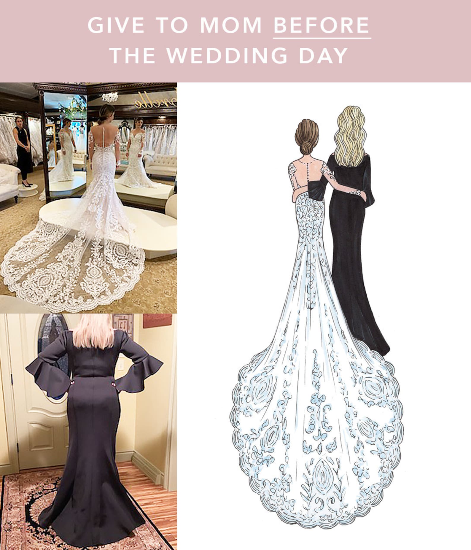 Custom Mother of the Bride Gift Drawing From Daughter in YOUR - Etsy