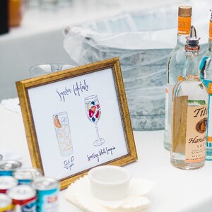 Custom Signature Cocktail Sign Drawing, Personalized Drinks ...