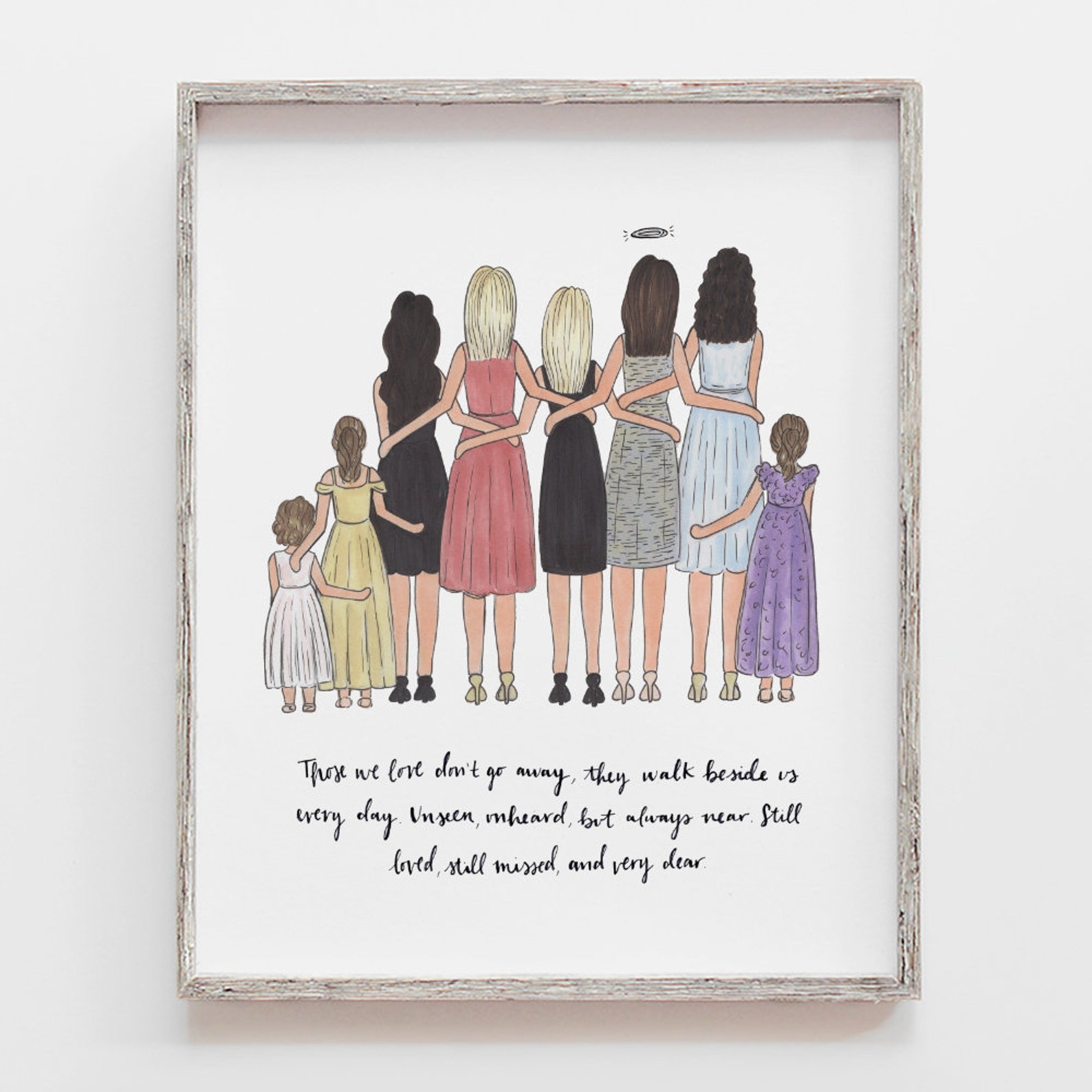 Custom Family Remembrance Drawing Print Family Illustration - Etsy