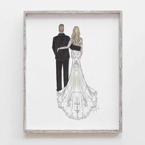 Custom Father of the Bride Gift Drawing From Daughter in YOUR Dress and ...