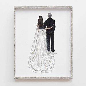 Custom Father of the Bride Gift Drawing From Daughter in YOUR Dress and ...