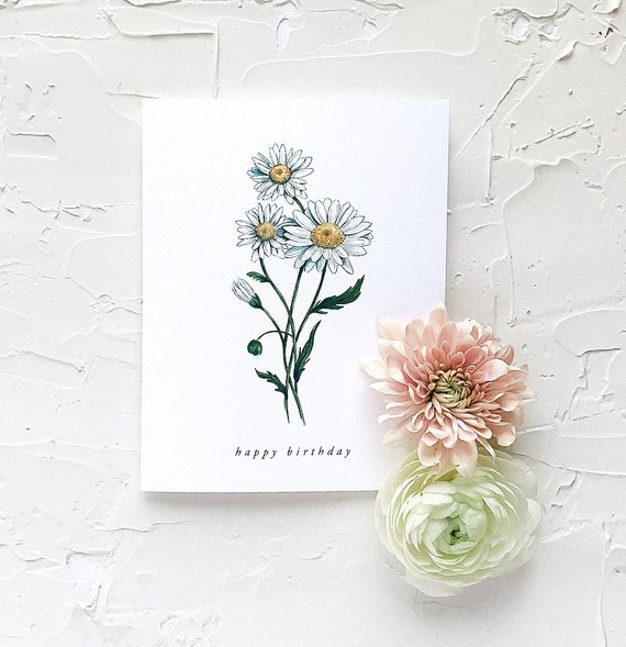 Flower Birthday Card Drawing