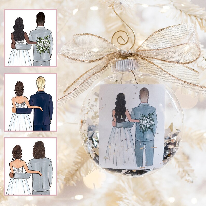 Semi-custom Brother Ornament Drawing of the Bride and Her - Etsy