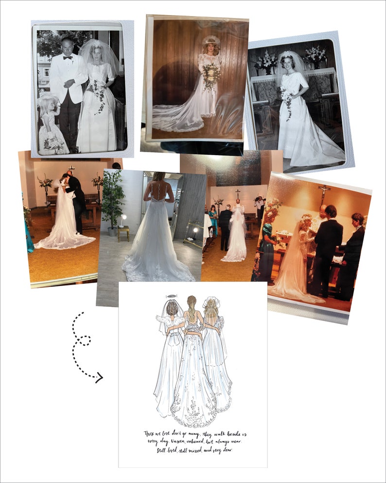 Custom 2 Bride Drawing / Same Sex Wedding / Sister of the Bride / Bride ...
