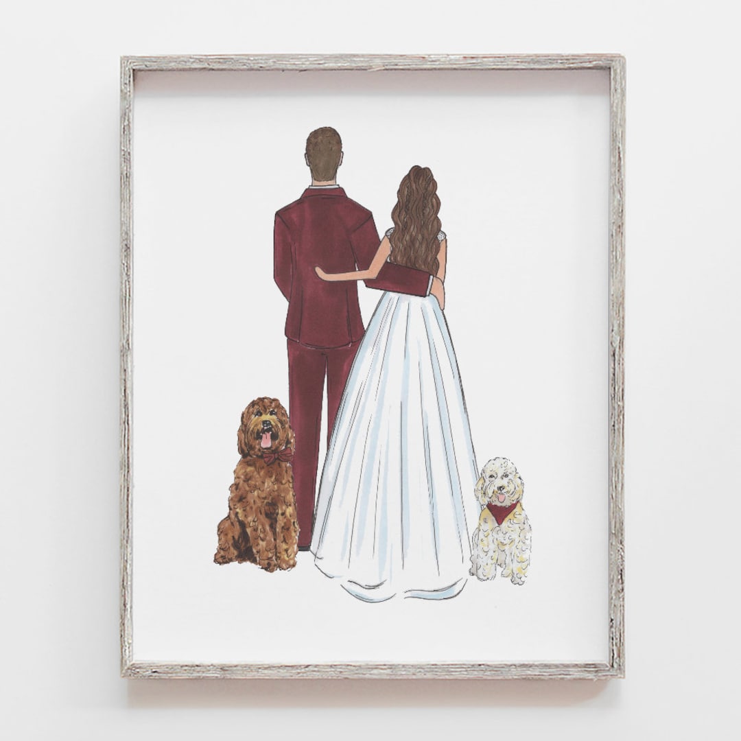 Custom Bride & Groom Wedding Gift for the Couple, Drawing, Unique ...