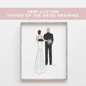 Father of the Bride Remembrance Gift Drawing of Bride and Her Dad ...
