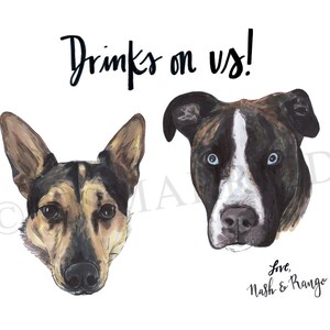 Custom Bar Wedding Sign With Pet Portrait, Bar Menu, Specialty ...