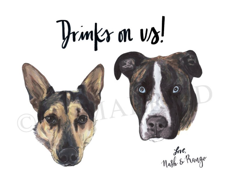 Custom Bar Wedding Sign With Pet Portrait Bar Menu Specialty - Etsy
