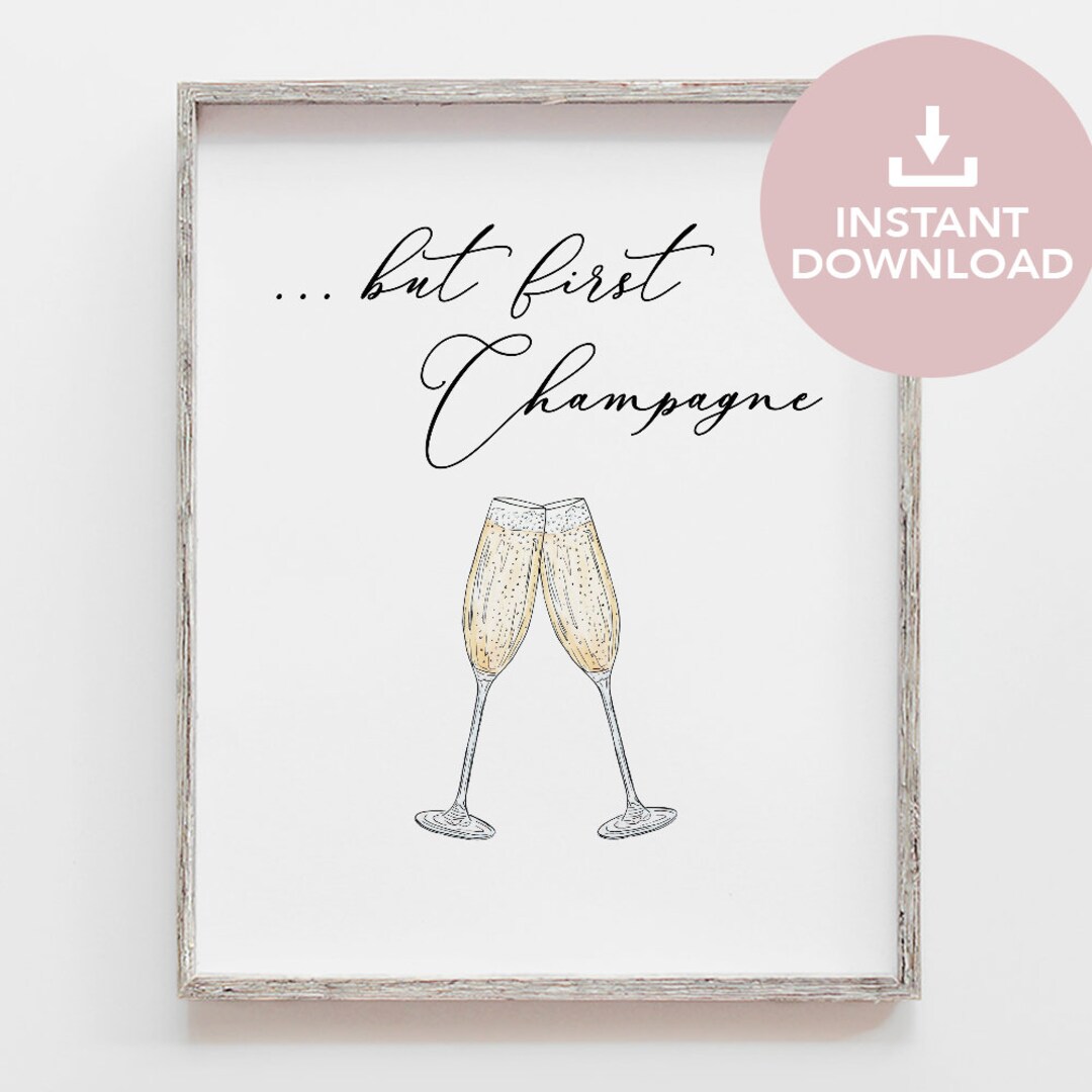 PDF Champagne Wedding Sign Template, Bubbly Sign, Wedding Drinks Sign ...