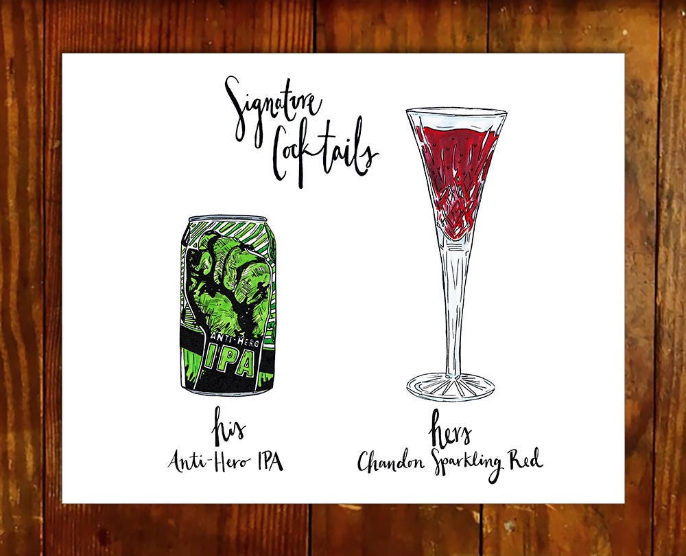 Digital Custom Wedding Cheers Illustration Art & Collectibles Drawing ...