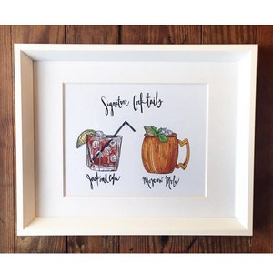 Custom Signature Cocktail Sign Drawing, Personalized Drinks ...