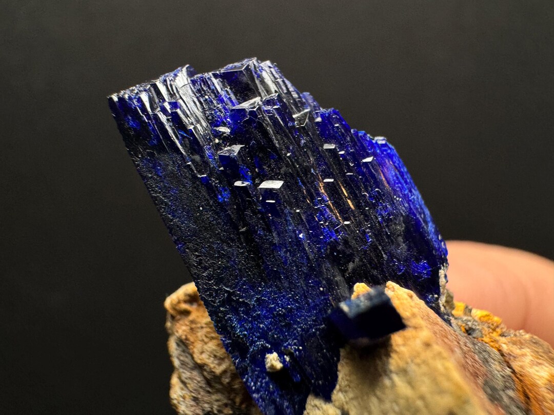 Azurite Crystal on Matrix From Kerrouchen, Morocco | Vibrant Blue ...