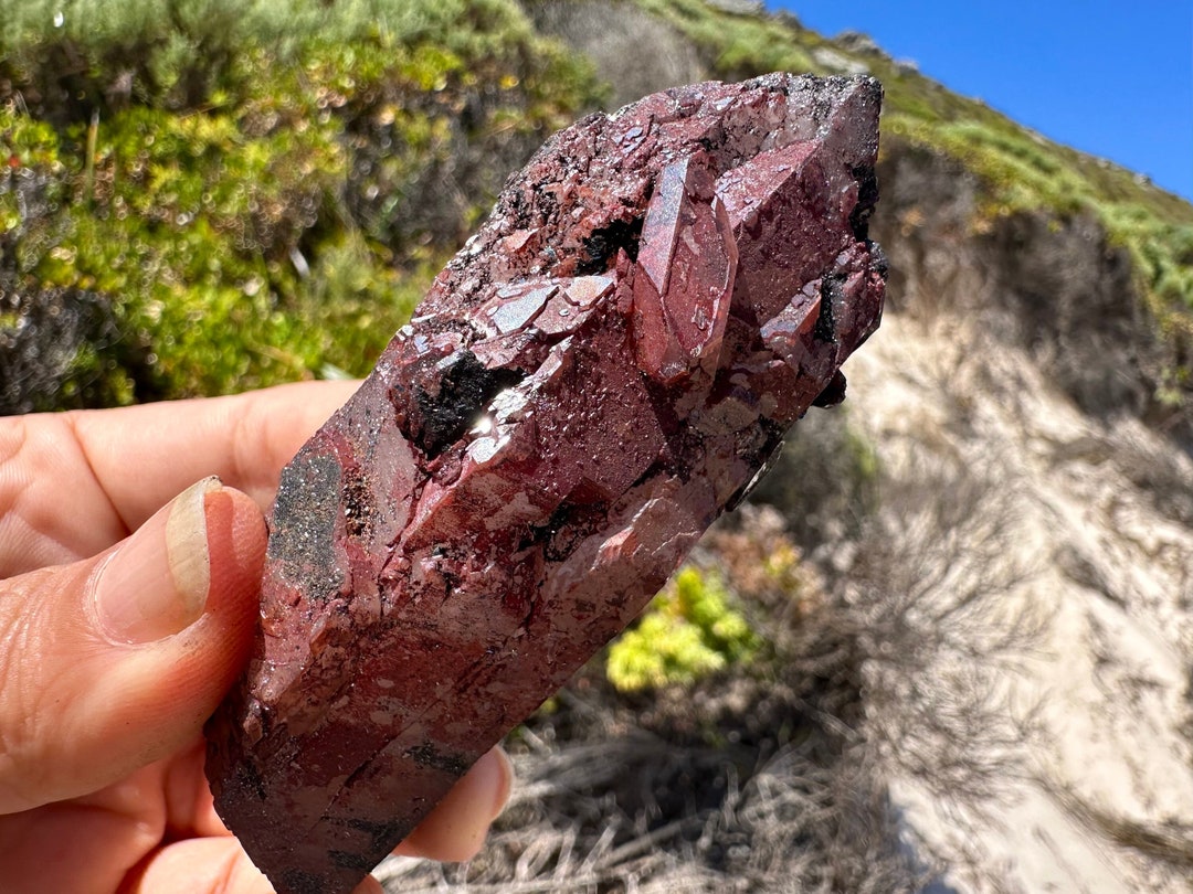 Red Dragon Quartz, Amazonas Brazil Magnetite, Kaolinite, Hematite, Goethite Inclusions Elestial ...