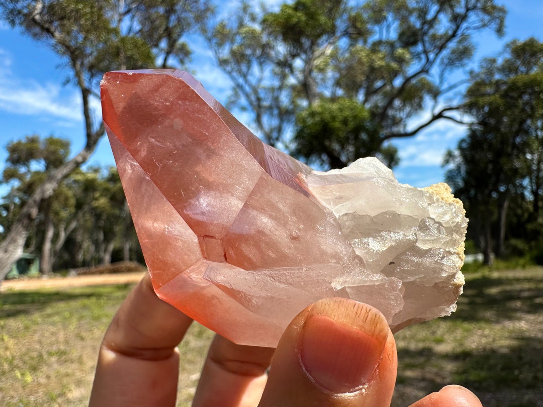 XL Scarlet Temple Lemurian, Pink Red Rose Lemurian, Astonishing Clairty ...
