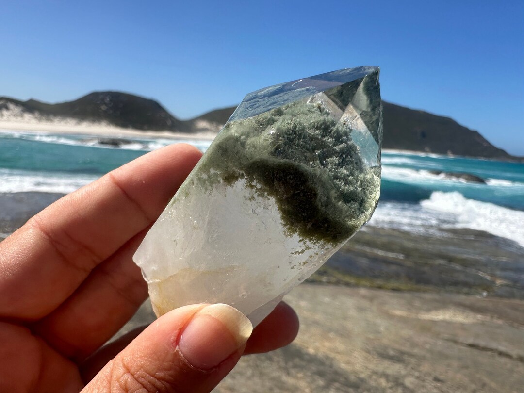 Himalayan Green Chlorite Quartz With Glass Termination Cap Healing ...