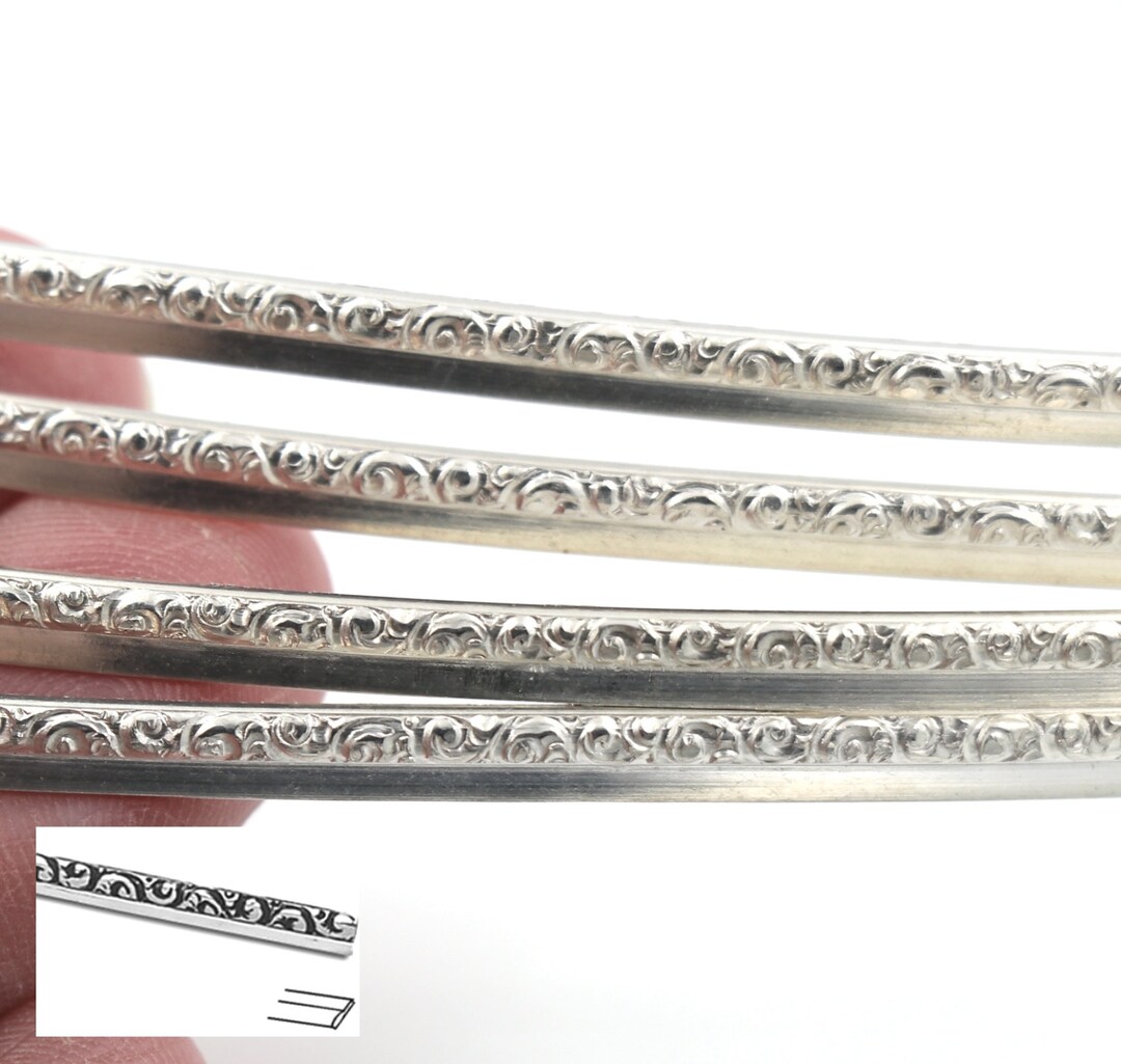 Adornville® Solid 925 Sterling Silver STEP Bezel Wire 6-12-24 Inches ...