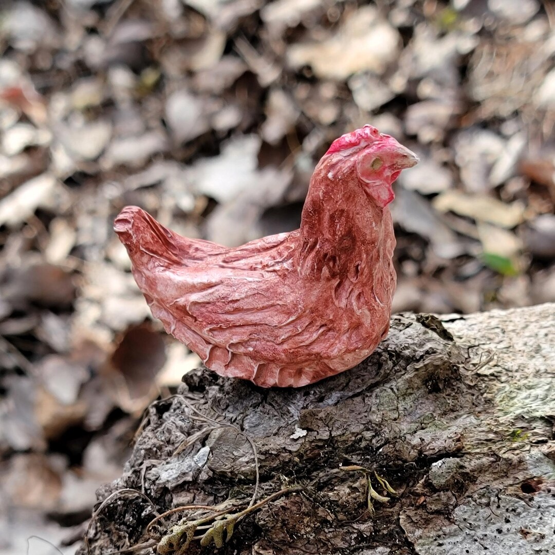 Mini Wonky Paperclay Sculpture Figurine Desk Freind OOAK Red Hen ...
