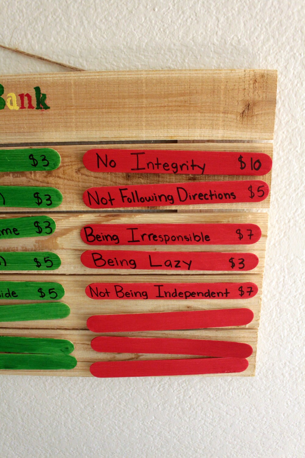 Behavior Bank chore Chart Discipline System - Etsy