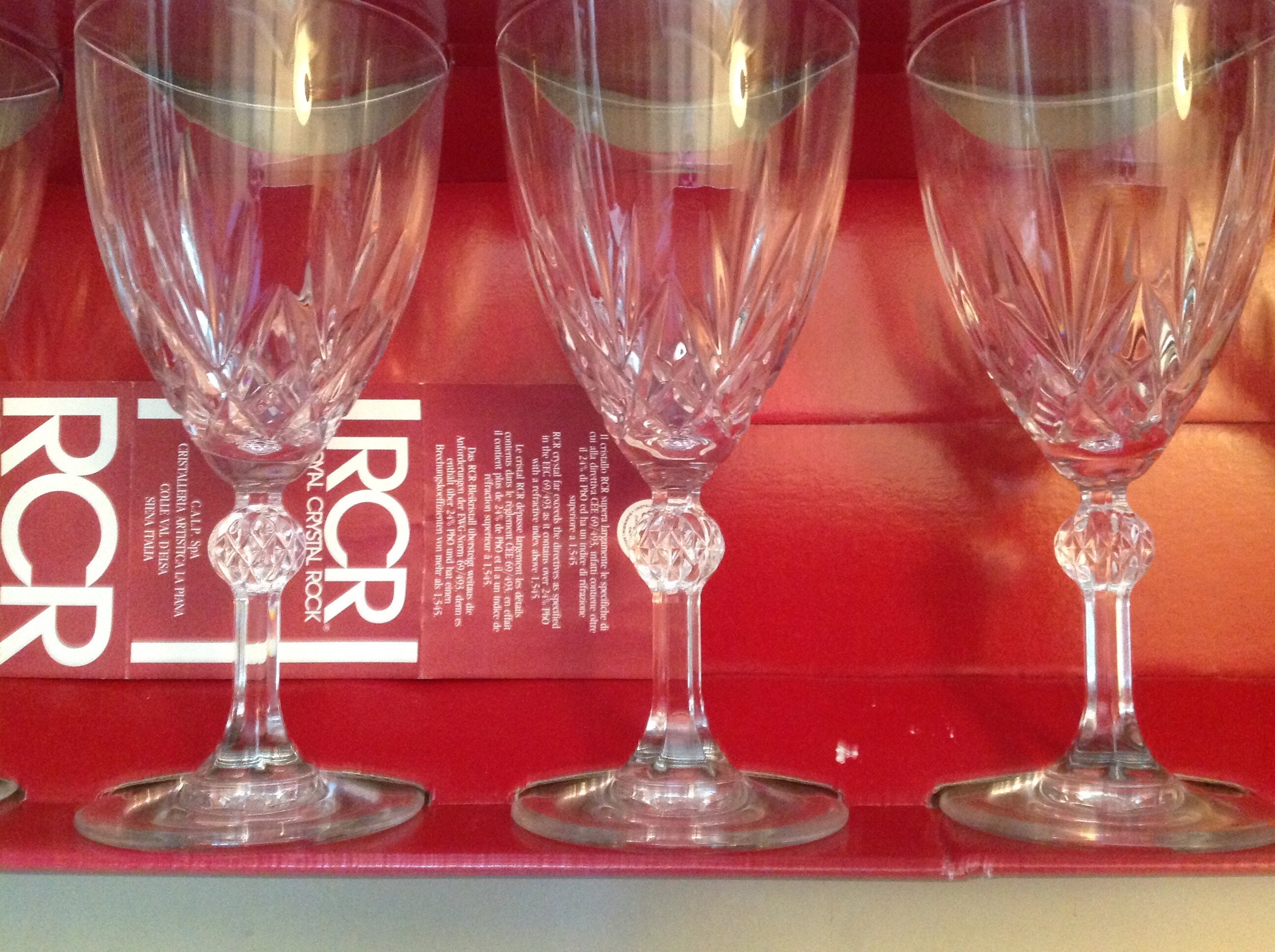Vintage Genuine Lead Crystal Wine Goblets Set of Six - Etsy