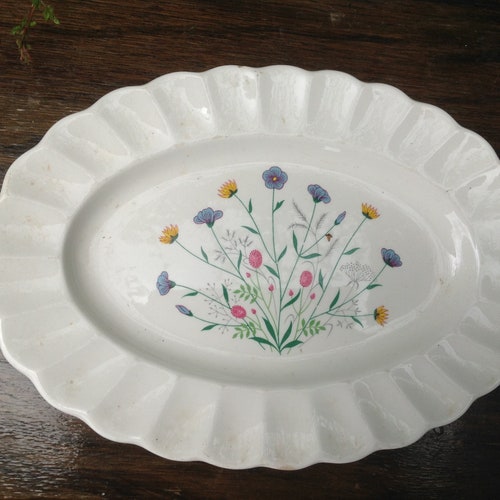 Vintage Pink Floral 'piccadilly' Plate With Gold - Etsy