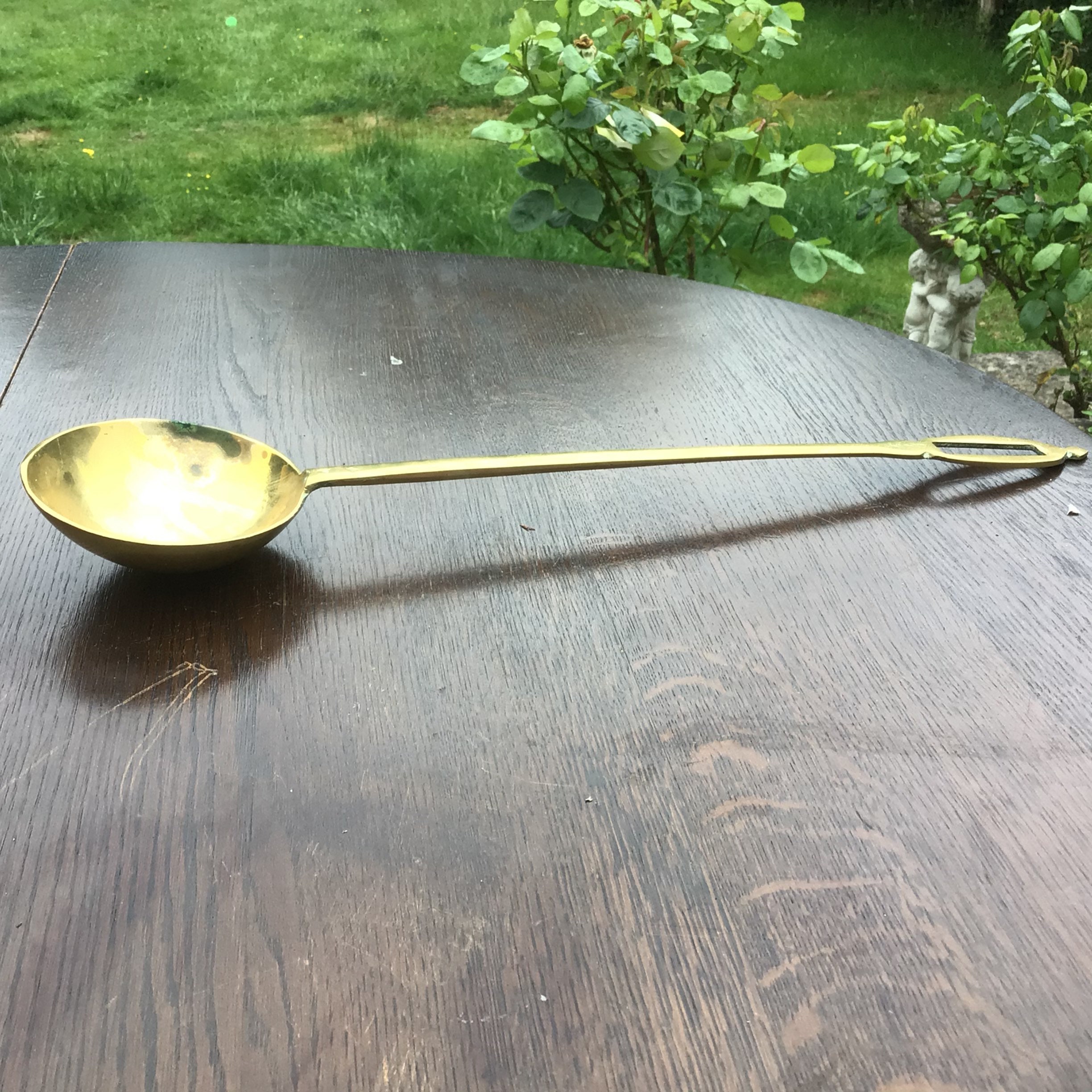 Vintage Large Brass Spoon - Etsy