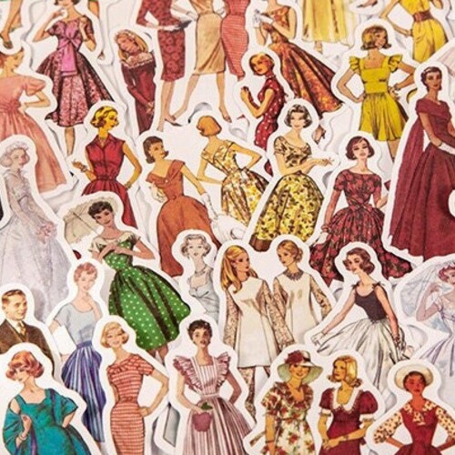 40 Pieces Vintage Lady Stickers Retro Fashion Lady Stickers - Etsy