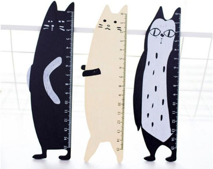 Cat Ruler, Cute Kawaii Stationary, Writing Supplies, Wooden 15cm - Etsy