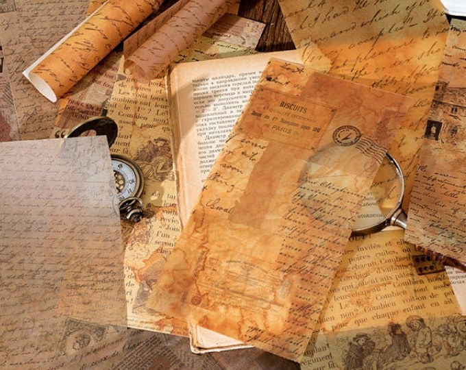 Old Letters Paper Set, Words, Typed, Script, Cursive, Collage ...