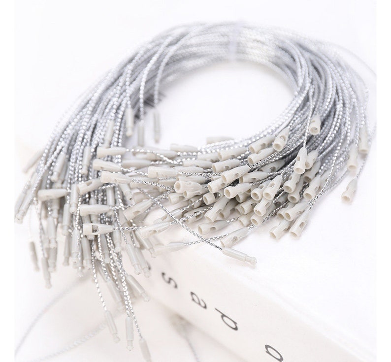 1000 Silver Hang Tag String Fastener Thin Rope Cord - Etsy