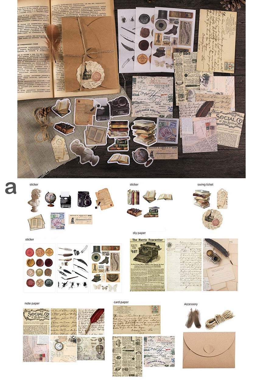 Assorted Mix Stationery Set Paper Stickers Floral - Etsy