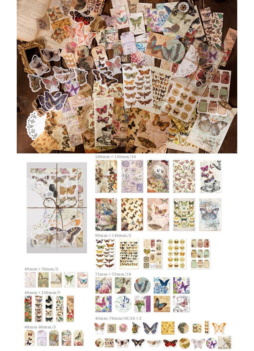 Frosted Sets Mixed Stationery Paper Stickers Flowers - Etsy