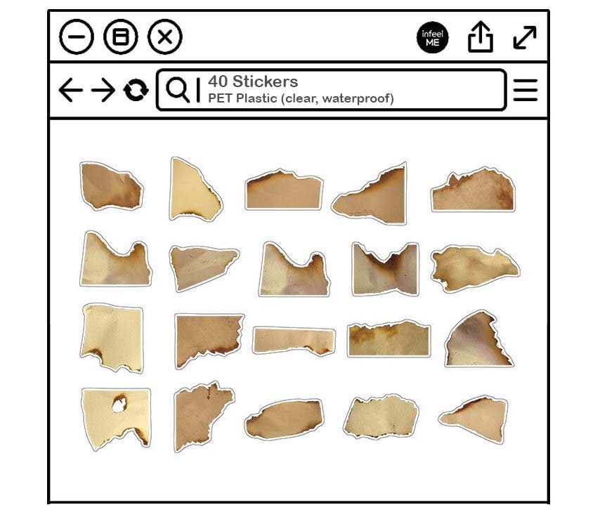 Aged Stickers Clear PET Plastic Torn Burned Scrap | Etsy