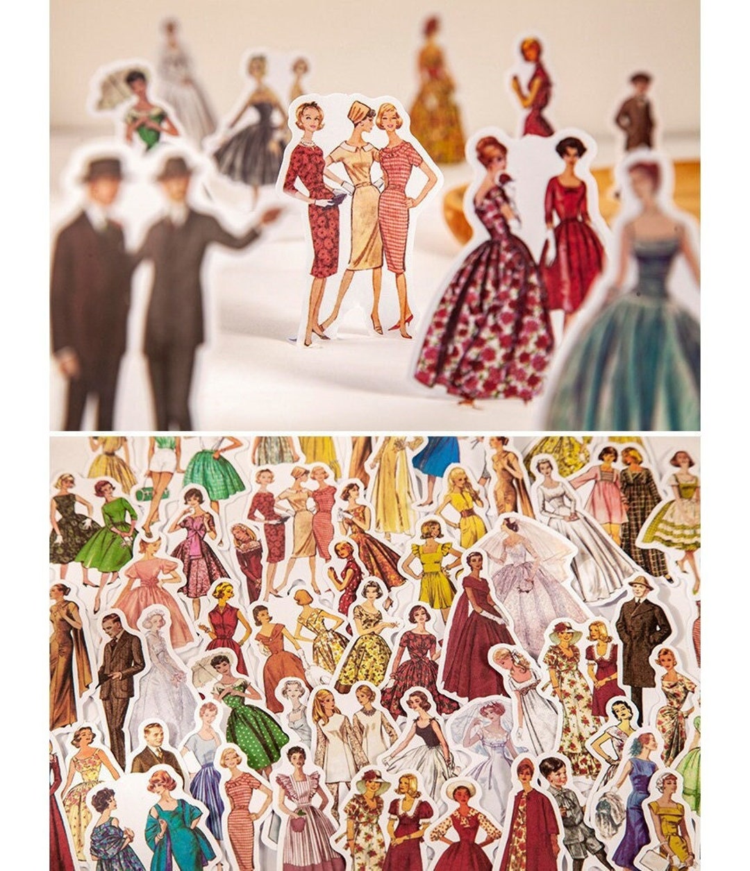 Vintage Fashion Stickers, Retro, Dresses - Etsy